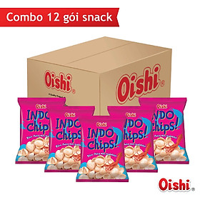 Mua Combo 12 gói Oishi Snack Phồng Mực Indochips (75g/gói)