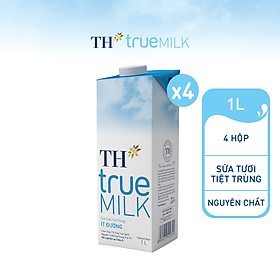 Mua Combo 4 hộp sữa tươi tiệt trùng TH true MILK ít đường 1 L (1 L x 4)