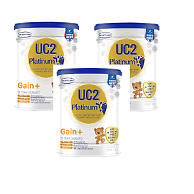 Mua Combo 3 lon Sữa bột UC2 Platinum Gain+ lon 800g (cải thiện cân nặng cho bé, dành cho trẻ từ ...