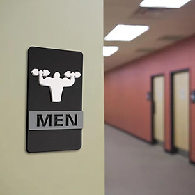 Mua Bathroom Sign Acrylic Washroom Plaque Bathroom Wall .7x4.7inch ...