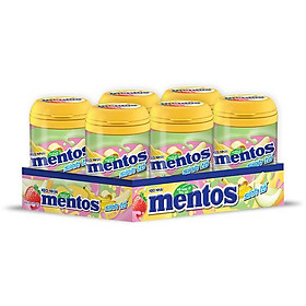 Mua Kẹo Nhai Mentos Sinh Tố Hương Dâu, Chuối, Dưa Lưới (Hộp 6 Hũ)