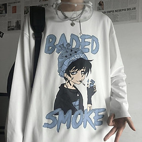 Mua Áo thun tay dài form rộng SMOKE NEKO.SG, Áo thun Streetwear Ulzzang ...
