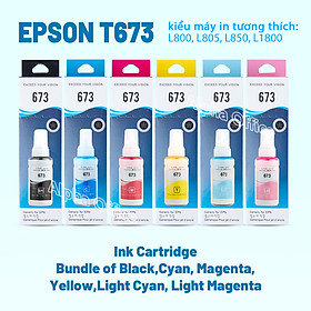 Mua Bộ Mực Epson 673 6 màu C M Y K LC LM dành cho máy Epson 1390/1400 ...