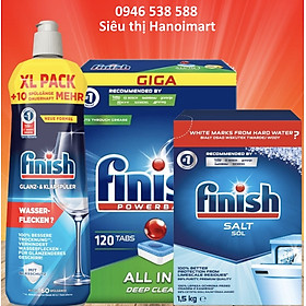 Mua COMBO FINISH: Viên rửa bát Finish All in one 120 viên + Muối Finish ...