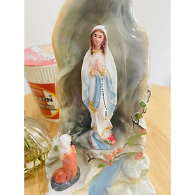 Mua Tượng Công Giáo - Tượng Đức Mẹ Maria Hang Đá Lộ Đức 20cm