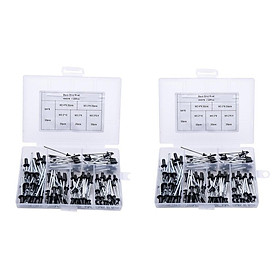 Mua 2x 120pcs/set LARGE FLANGE OPEN ALUMINIUM RIVETS WIDE BLIND RIVET ...