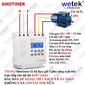 Mua Công tắc hẹn giờ 3 pha TM-613 / TM613 Sinotimer, 3 pha 16A, 24h 7 ngày 28 chương trình mỗi ...