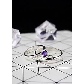 Mua Nhẫn Đôi Violet Stone Không Xi Cỡ Lớn