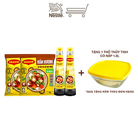 Mua [Tặng 1 thố thủy tinh có nắp 1.8L] Combo Maggi thanh dịu: 2 gói hạt nêm cao cấp Maggi nấm ...