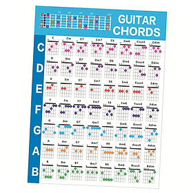 Review Guitar Chord Poster Practice Sticker Guitar Chords Chart for ...