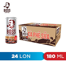 Mua Thùng 24 Lon Cafe sữa Boss (180ml/lon) tại Tiki Trading