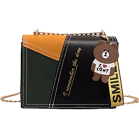 Mua Túi Đeo Chéo Nữ Phối Màu Cực Chất Có Móc Gấu Xinh Xắn SK5207