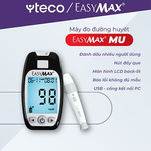 Máy đo đường huyết EasyMax MU - Máy, que thử đường huyết ...