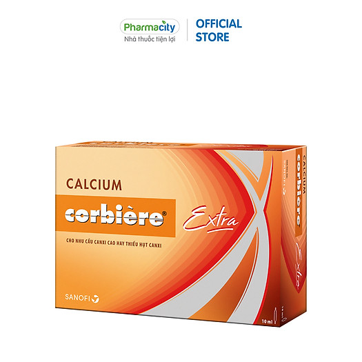 Ống uống bổ sung canxi Calcium Corbiere Extra hỗ trợ xương cho người lớn và trẻ em từ 12 tuổi ...