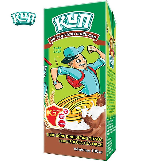 Kun thức uống dinh dưỡng vị Sôcôla lúa mạch thùng 48 hộp x 180ml - Sữa ...