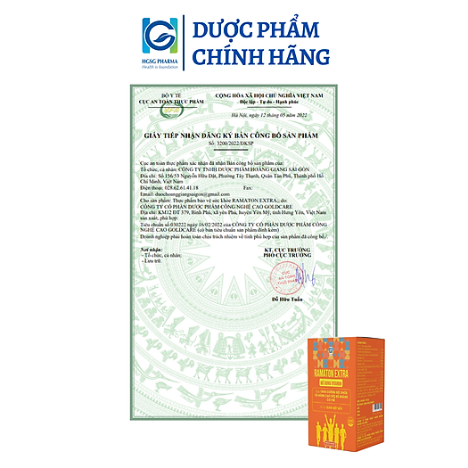 Viên uống tăng cường sức khoẻ HGSG - RAMATON EXTRA (Hộp 6 vỉ x 10 viên ...