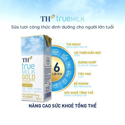 Combo 4 lốc sữa tươi tiệt trùng vị tự nhiên TH true MILK GOLD 180ml ...