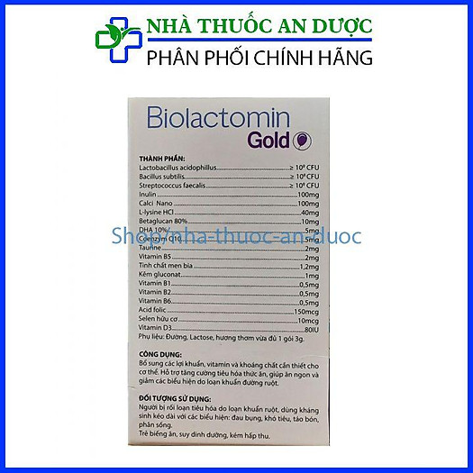 Men tiêu hóa vi sinh đường ruột Biolactomin Gold cân bằng hệ vi sinh ...