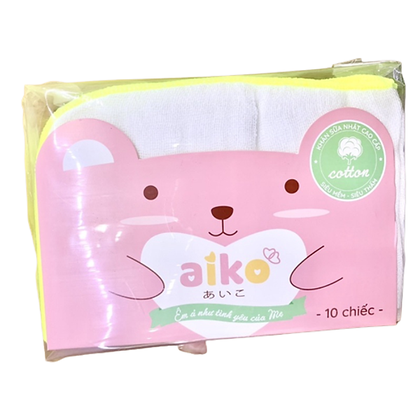 Khăn sữa cao cấp Aiko 4 lớp xuất Nhật - bịch 10 chiếc | Siêu Thị Con Cưng