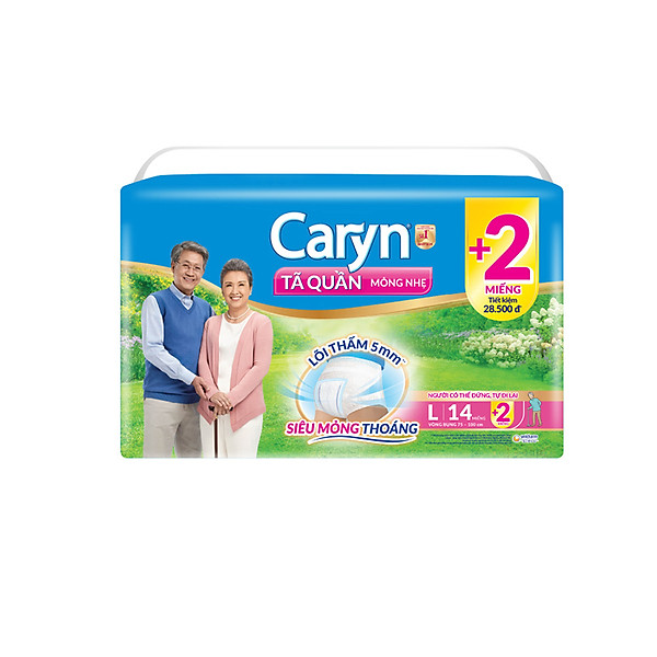 Tã Quần Mỏng Nhẹ Caryn Gói Siêu Lớn L14 | Siêu Thị Con Cưng