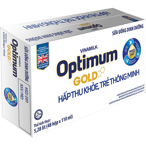 Thùng 48 Hộp Sữa Bột Pha Sẵn Vinamilk Optimum Gold 110ml | Siêu Thị Con ...