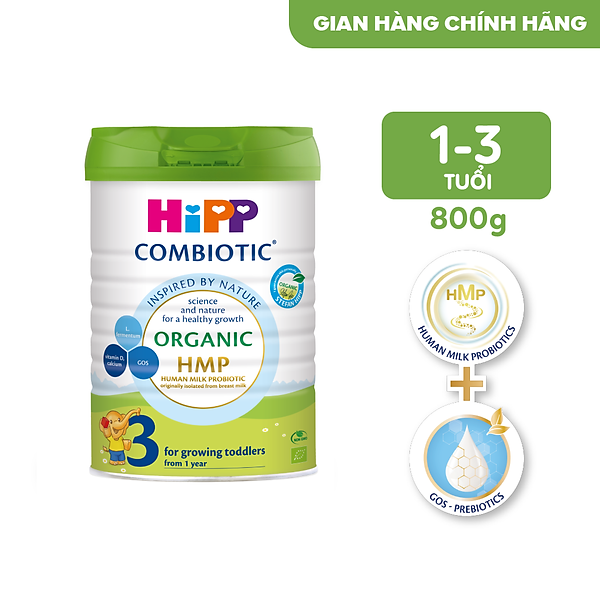 Sữa bột công thức HiPP 3 Organic Combiotic 800g | Siêu Thị Con Cưng