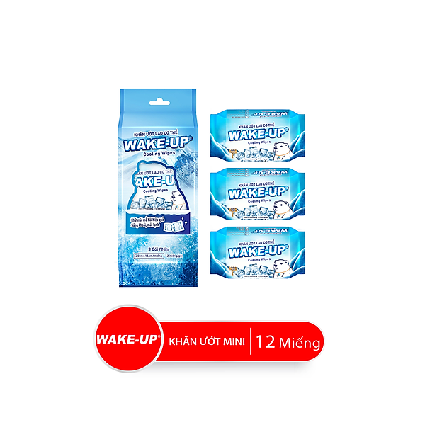 Bao Khăn Giấy Ướt Mát Lạnh Mini WAKE-UP, 12 Miếng/Gói, 3 Gói/Bao | Siêu ...