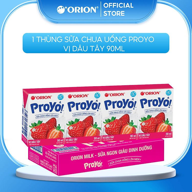 Mua Thùng 24 hộp Sữa Chua Uống ORION ProYo vị Dâu Tây 90ML