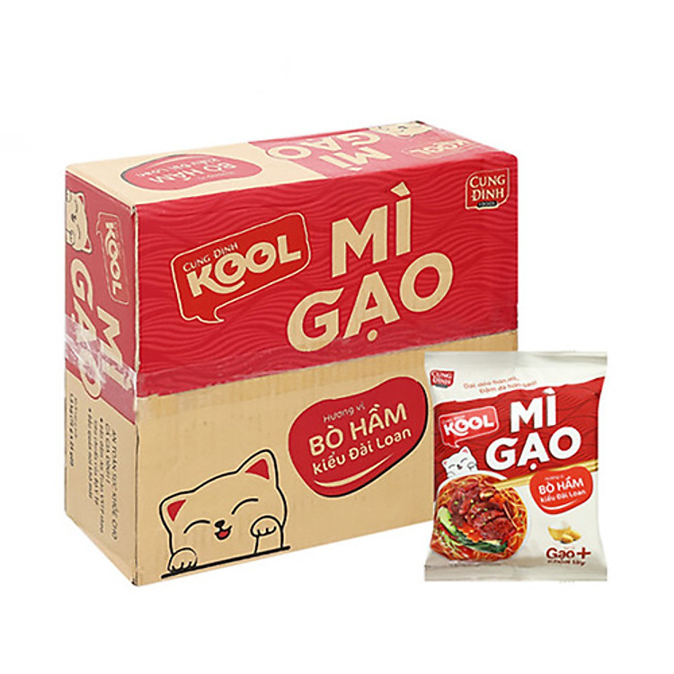 Mua Thùng 24 Gói Mì Cung Đình Kool Mì Gạo Bò Hầm Kiểu Đài Loan 77g tại ...