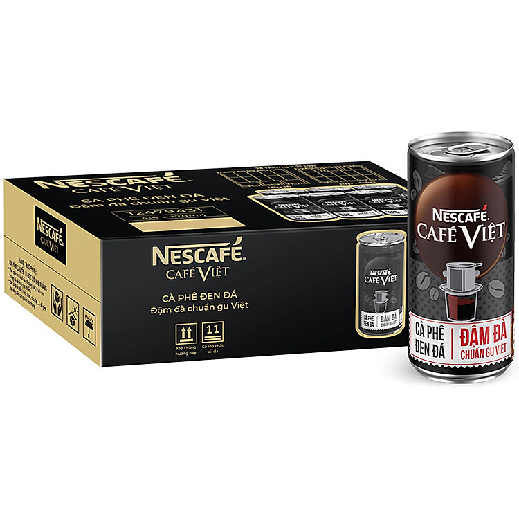 Mua Thùng 24 Lon Cà Phê Đen Uống Liền Nescafé Café Việt (Lon 170ml)