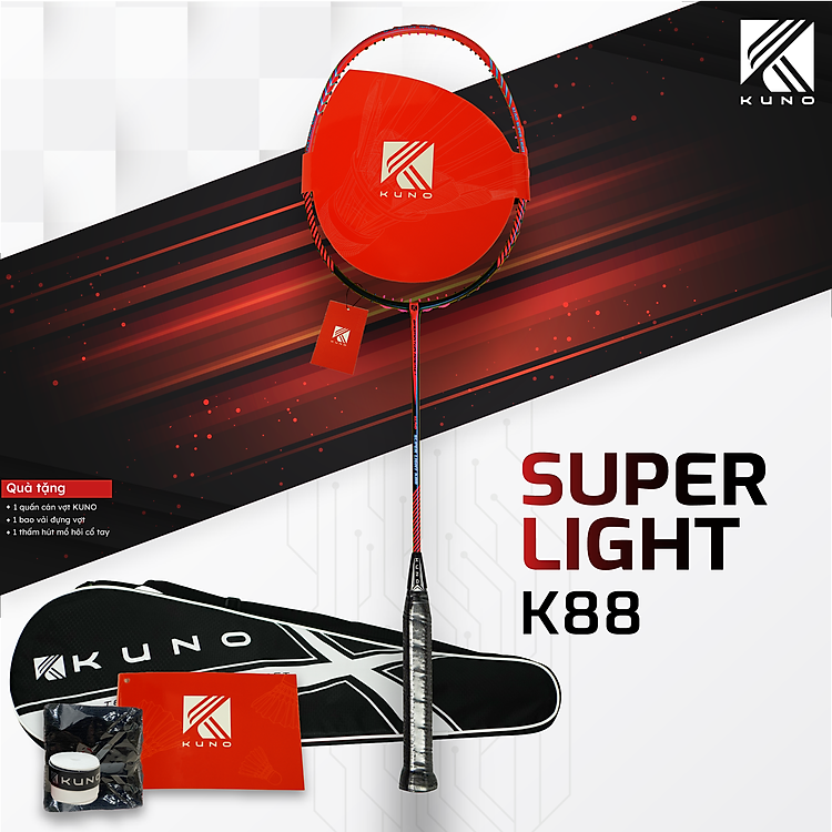 Mua Vợt Cầu Lông Kuno Super Light K88, 6U Thân Dẻo, Công Thủ Toàn, Căng ...