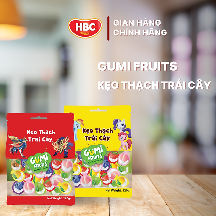 Mua Kẹo Thạch Trái Cây Gumi - HBC Foods - 120Gr/Túi - Hàng chính hãng