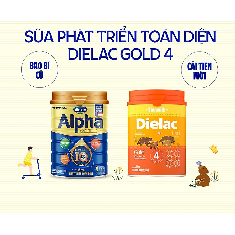 Sữa bột Vinamilk Dielac Alpha Gold 4 lon Chính hãng Giá rẻ - Mabee.vn