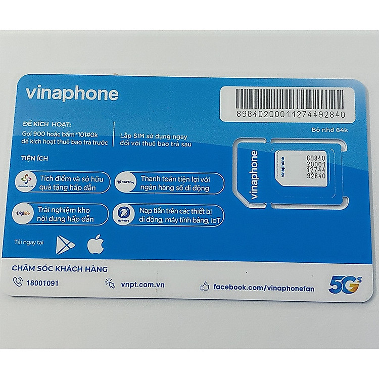 Mua { Trọn Gói 1 Năm } Sim Và Esim 3G/4G/5G Vinaphone VD149 , D89Y ...