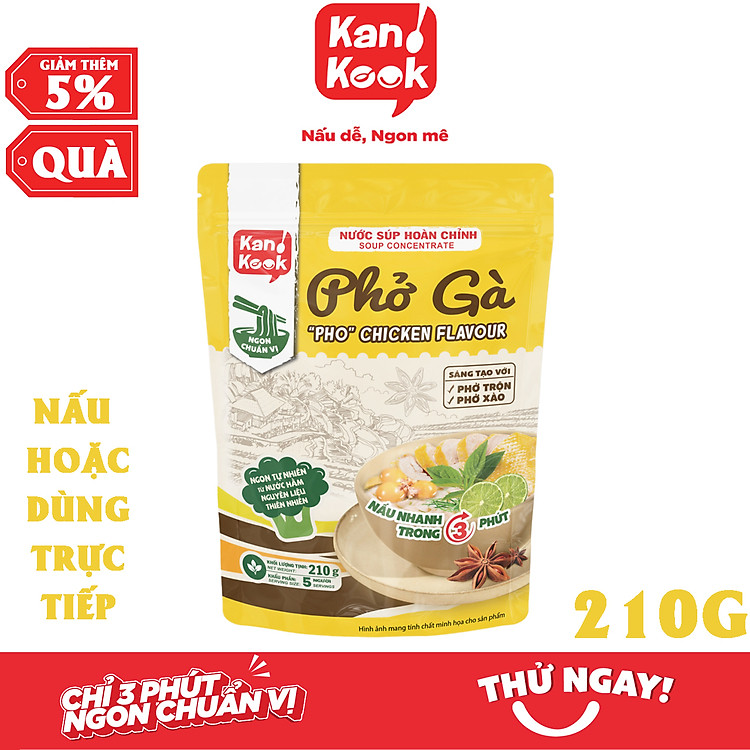 Mua Nước Súp Cô Đặc Vị Phở Gà KanKook Gói 210g Nấu/Trộn Ăn Liền Gia Vị ...