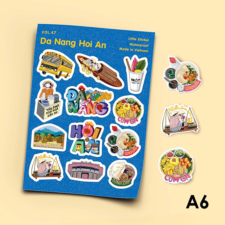 Mua Vol.47 Da Nang Hoi An - Little sticker sheet A6 hình dán cán màn ...