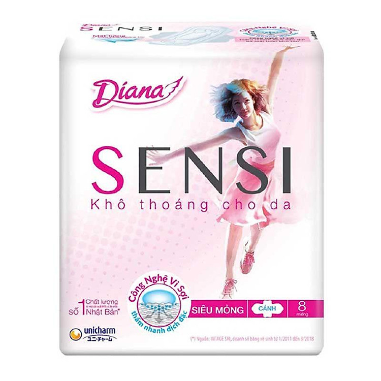 Mua Băng Vệ Sinh Diana Sensi Siêu Mỏng Cánh 23cm Gói 8 Miếng ...