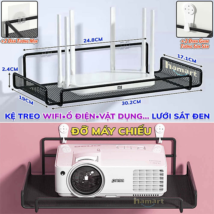 Mua Kệ Để Máy Chiếu Giá Đỡ Router Wifi TV Box Lưới Sắt Đen Dán Treo ...