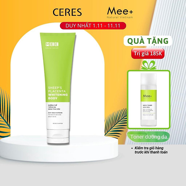 Mua Kem Body Trắng Da Nhau Thai Cừu Mee Natural Nâng Tone Dưỡng Da Cấp ...