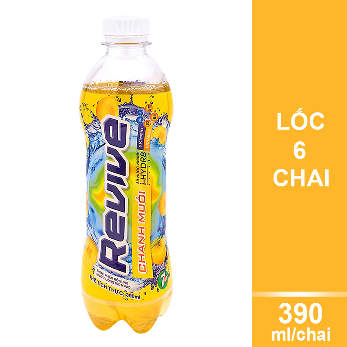 Mua Lốc 6 Chai Nước Giải Khát 7Up Revive Chanh Muối (390ml / Chai)