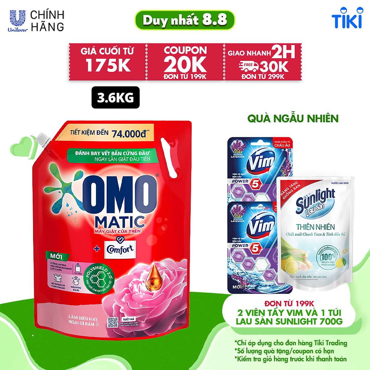 Mua Túi Nước giặt OMO Matic Comfort Hương Hoa Hồng Ecuador cho máy giặt cửa trên 3.6kg tại Tiki ...