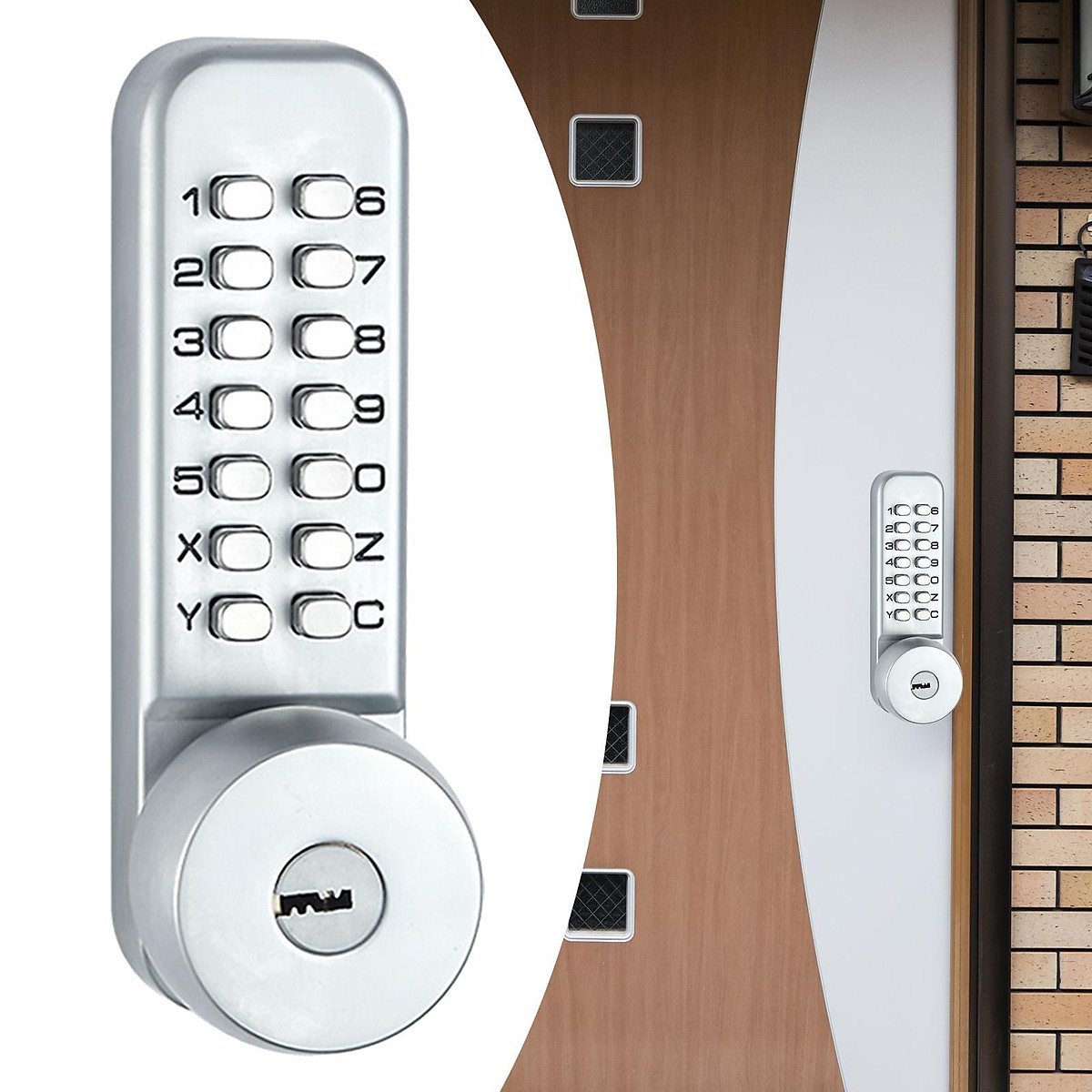 Mechanical Door Lock with Keypad Door Knob Mechanical Combination Latch ...