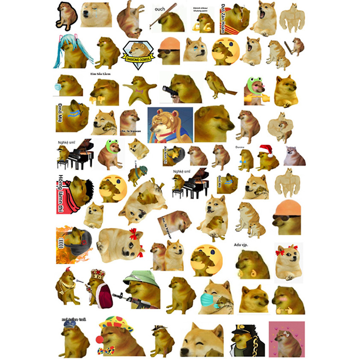 Sticker set 60 ảnh Cheems ( mẫu ngẫu nhiên ) - Sticker - Decal trang trí