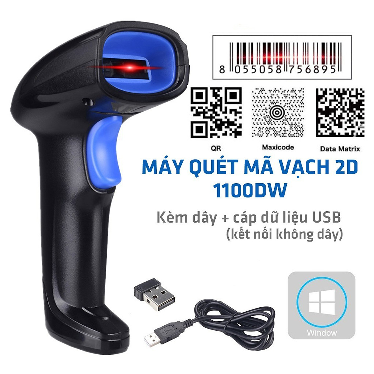 Mua Máy quét mã vạch không dây YHD 1100DW 2D, Đầu đọc Qrcode kết nối ...