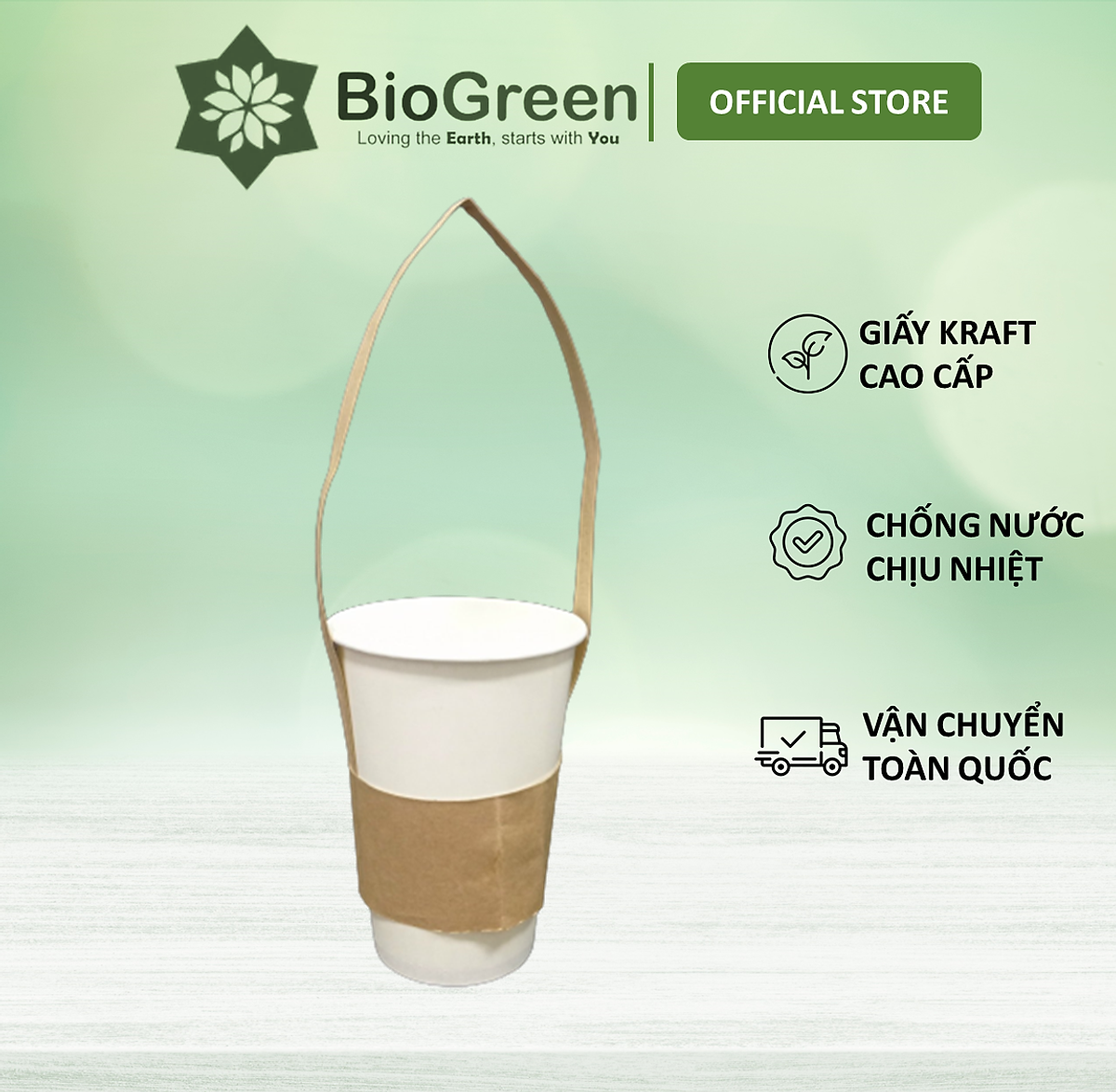 Mua 100 quai xách ly giấy, quai ly lá cây túi chữ T đựng cafe bằng lá ...