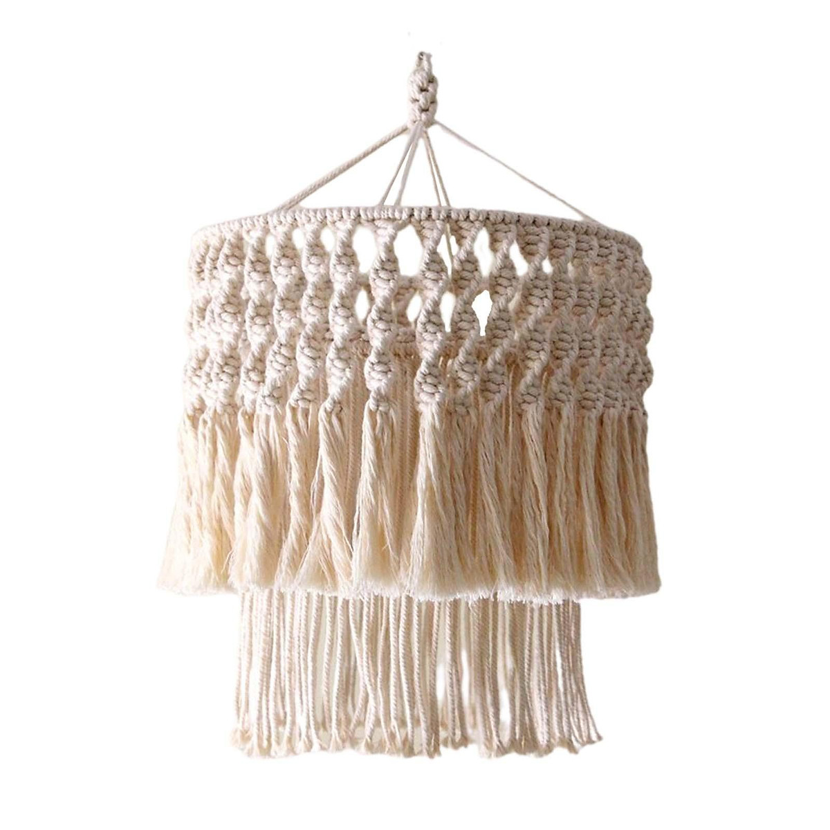 Boho Macrame Lamp Shade Ceiling Light Fixture Decor for Office Party ...