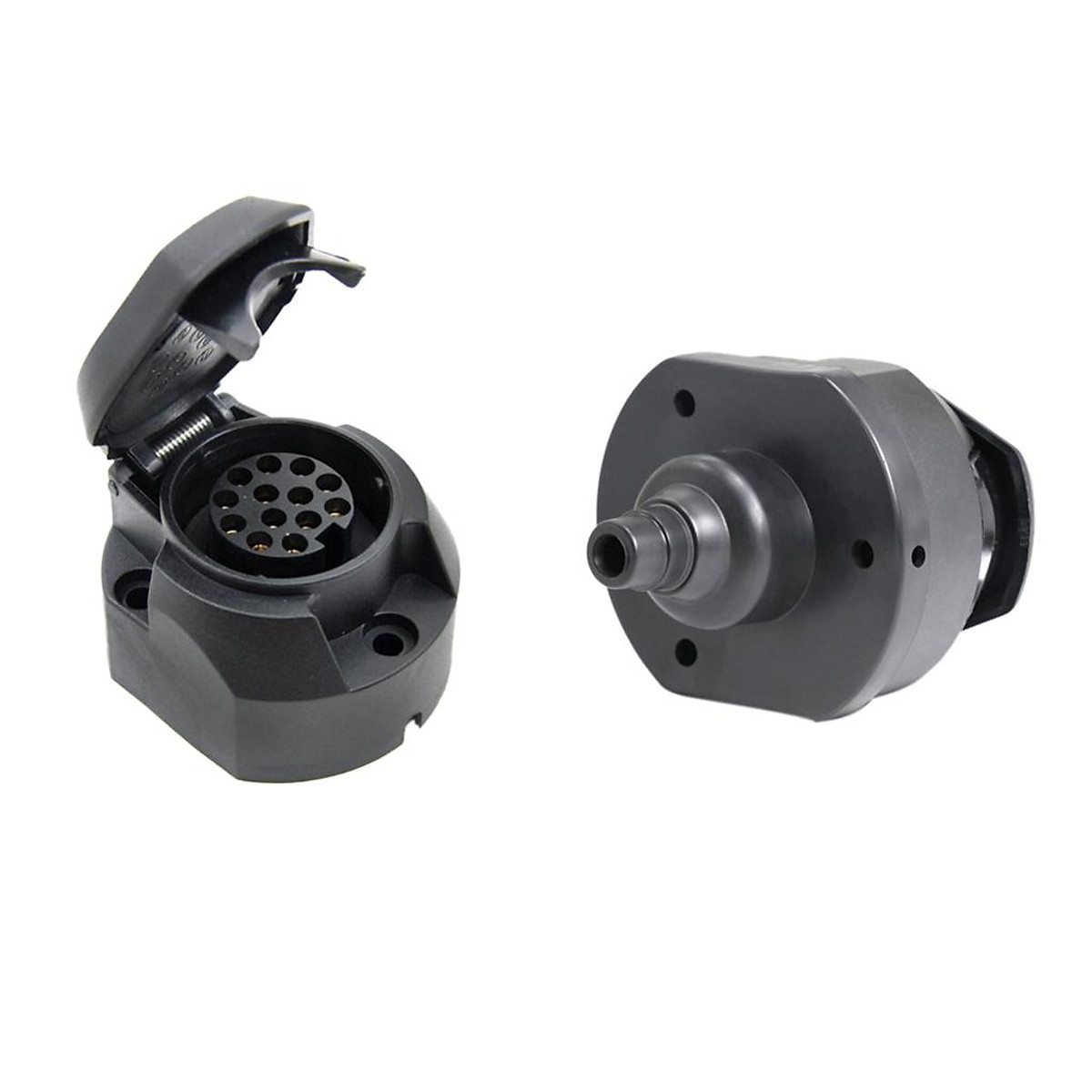 13 Pin Trailer Female Socket And Dust Cap Connector Tow Bar Towing Socket