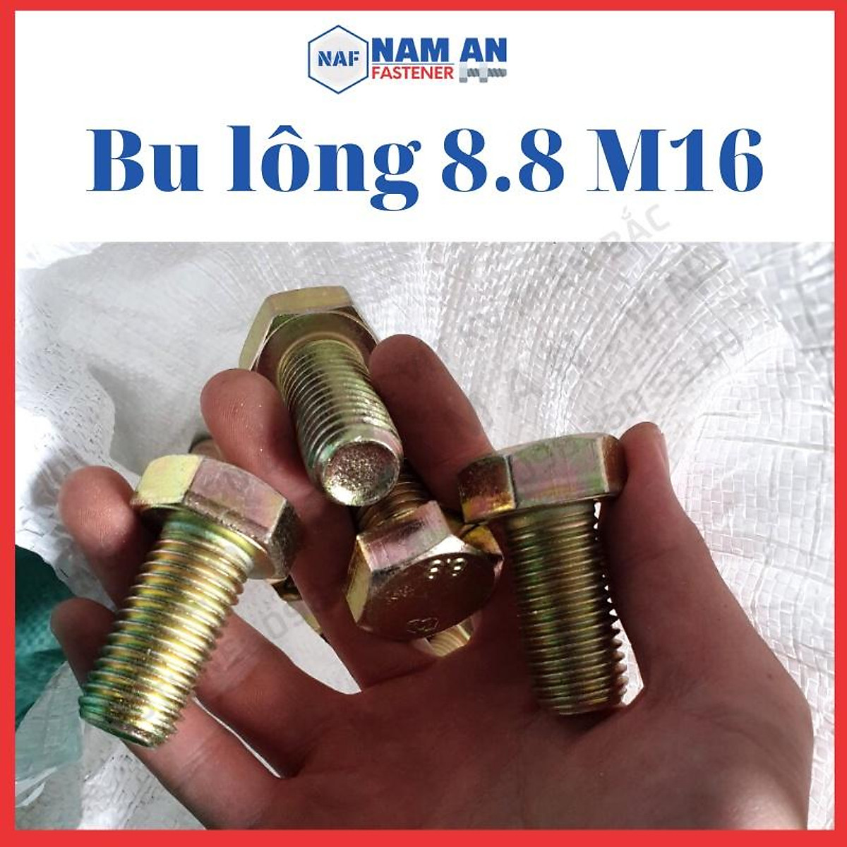 Bulong M16 cấp bền 8.8, bu lông lục giác M16, bu lông 8.8, độ dài: 30 ...