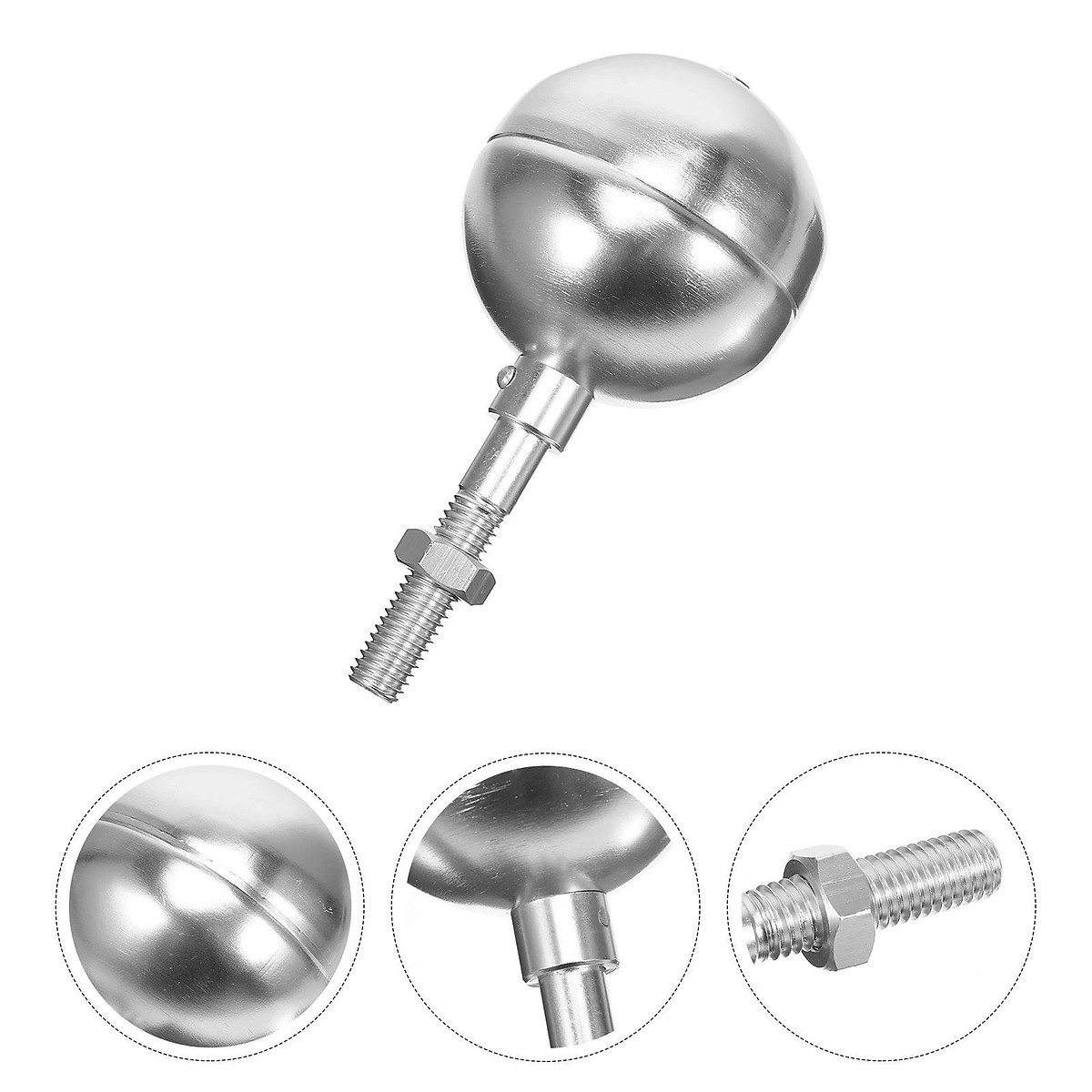 Flagpole Ball Ornament 1/2" Threaded Flag Pole Part 3" Flagpole Ball Topper