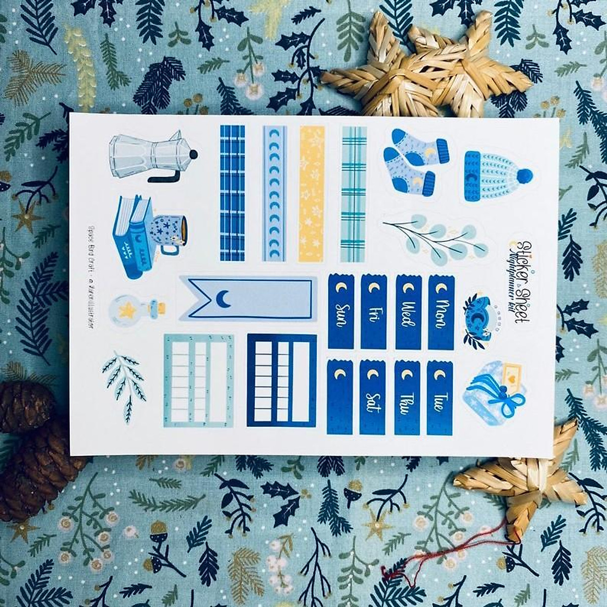 Sticker sheet night planner kit - chuyên dán, trang trí sổ nhật kí, sổ ...